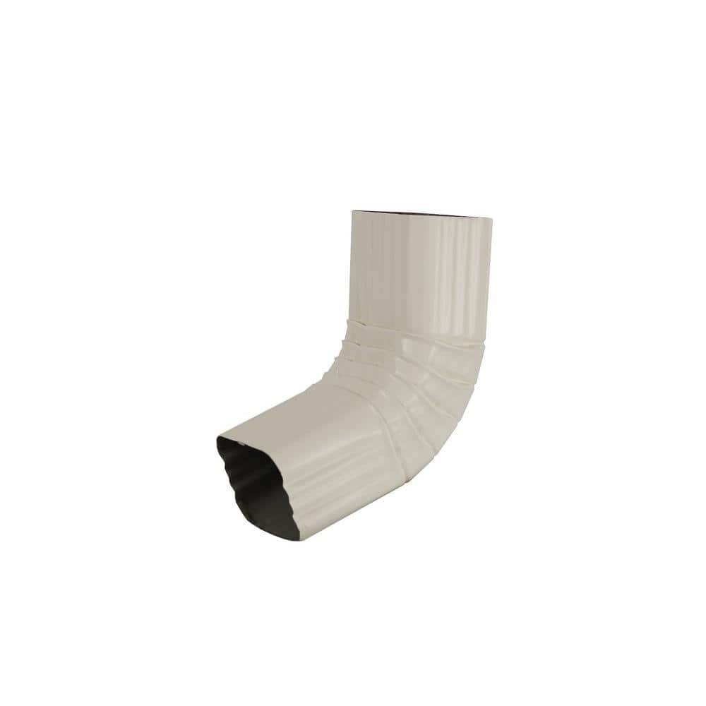 Amerimax 2 in. x 3 in. Bone Linen Aluminum Downspout A-Style Elbow ...