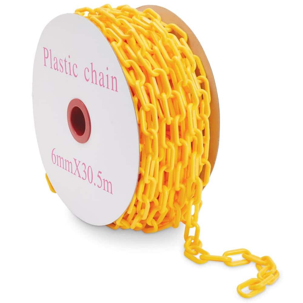 Angel Sar 1.5 in. x 100 ft. Plastic Yellow Chain Link, Plastic Privacy ...
