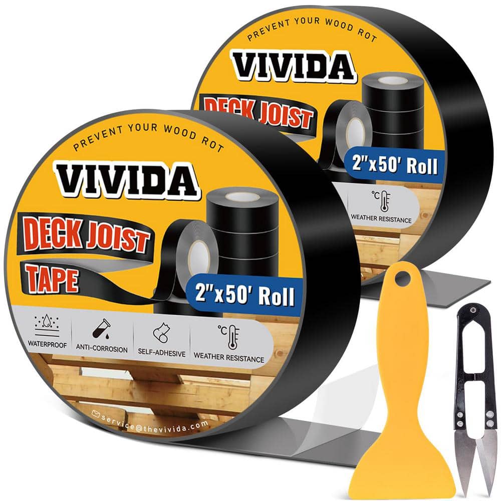 Angel Sar 2 in. x 50 ft. Deck Joist Butyl Tape, Weather-Resistant Deck ...
