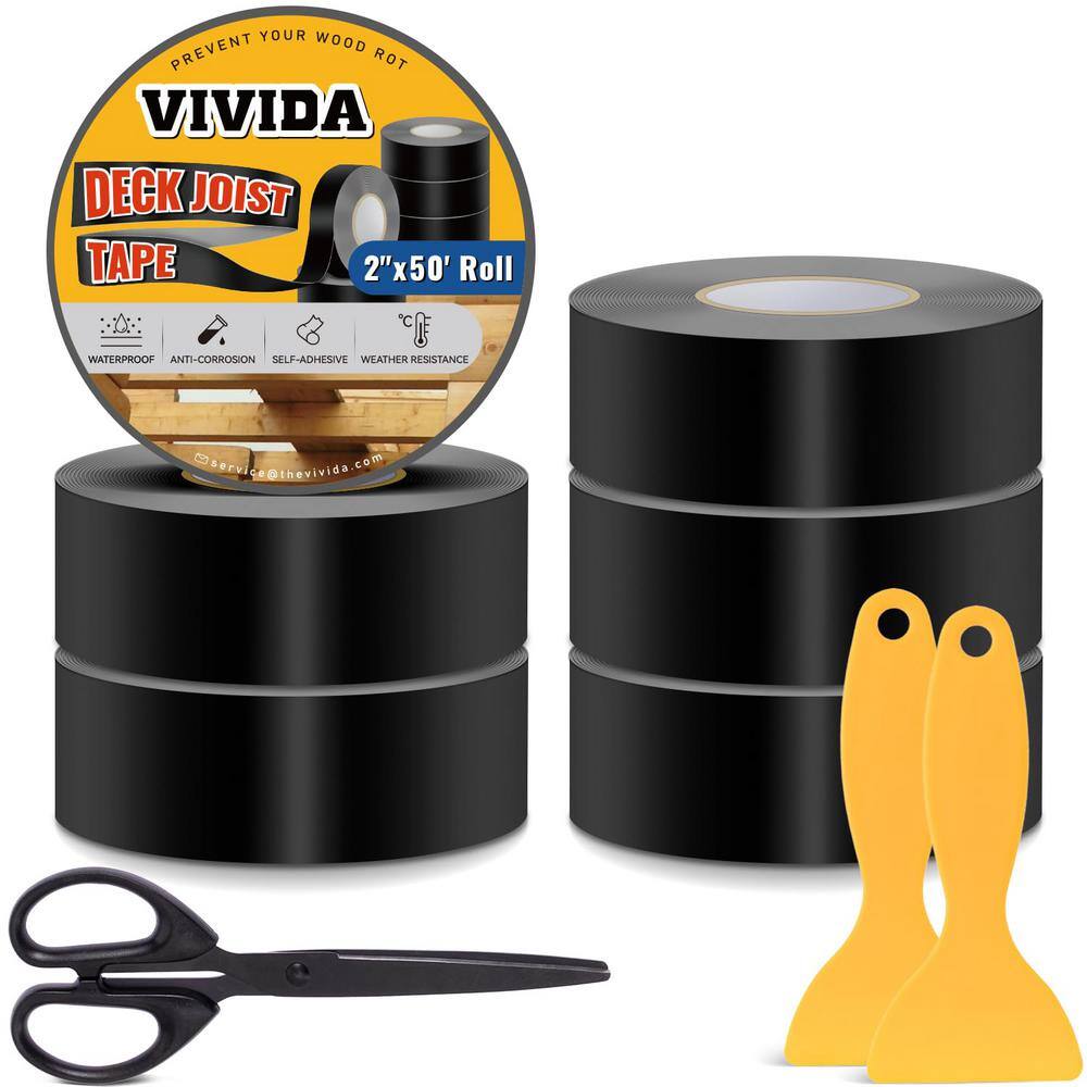 Angel Sar 2 in. x 50 ft. Deck Joist Butyl Tape, Weather-Resistant Deck ...