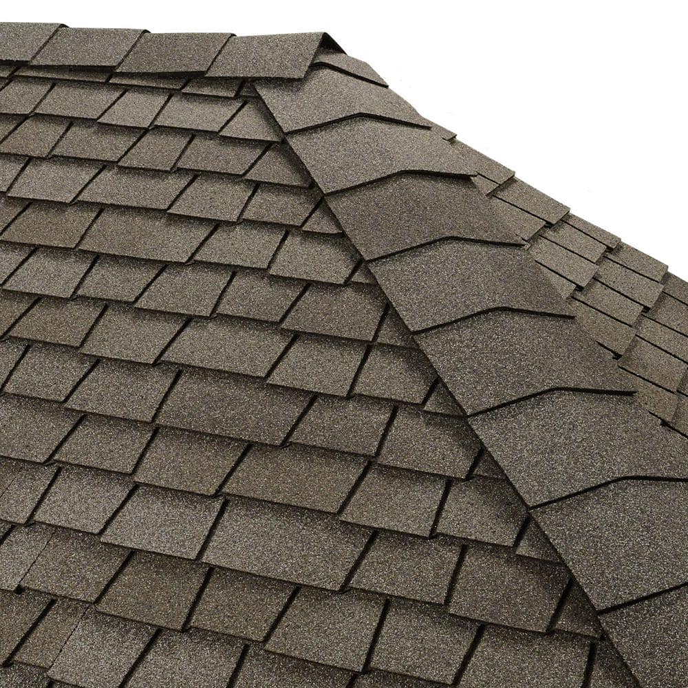 GAF Timbertex Antique Slate Double-Layer Hip and Ridge Cap Roofing Shi ...