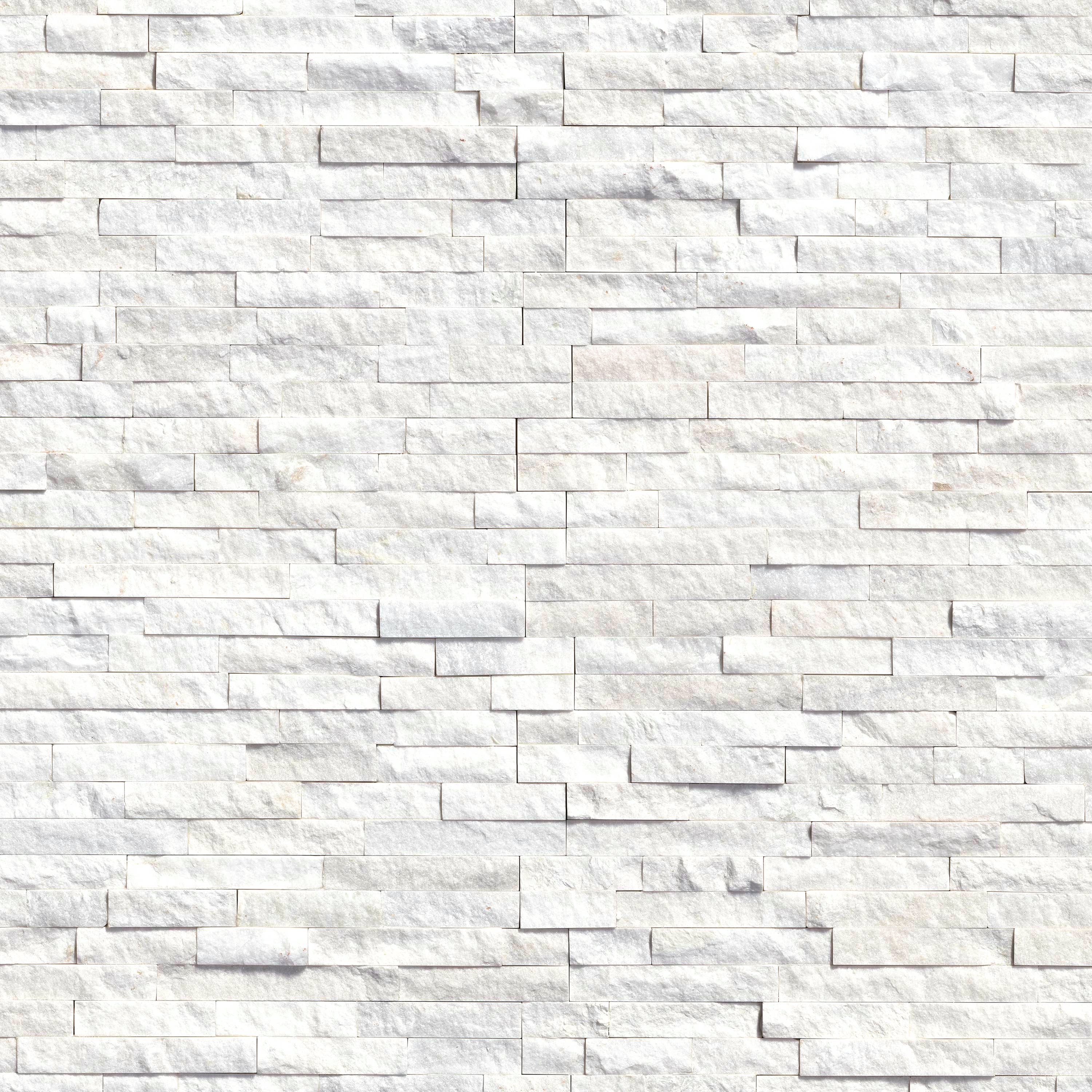 MSI Arctic White Ledger Panel 6 in. x 24 in. Natural Marble Wall Tile ...
