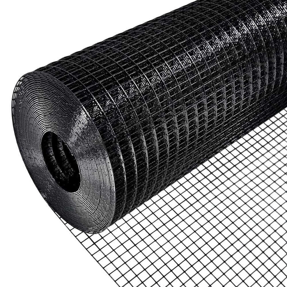 ATENGNES 36 in. x 50 ft. 19-Gauge 1/2 in. Black Vinyl Coated Hardware ...