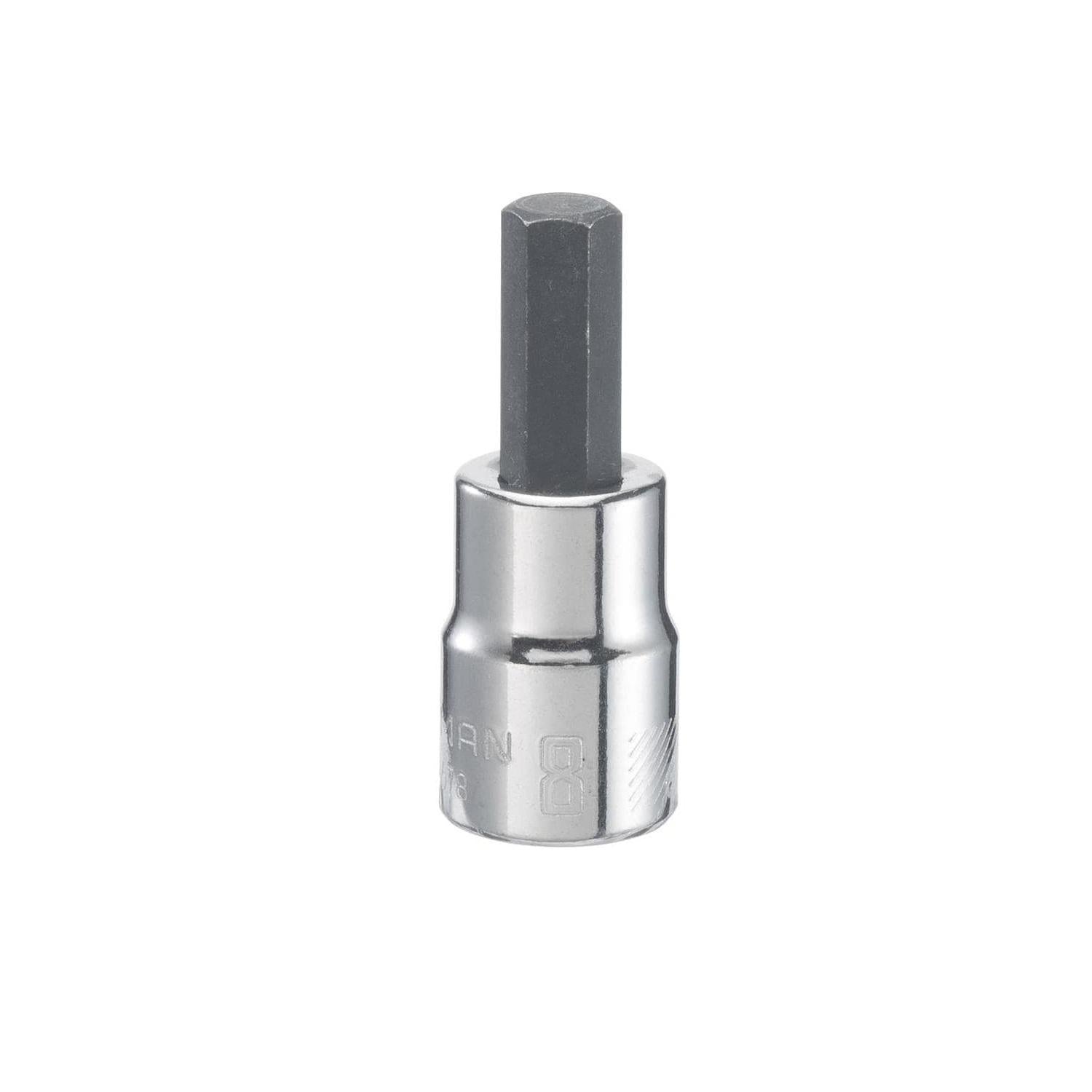 Craftsman 8mm Hex Bit Socket, 3/8 in. Drive, 6 Point, Polished Chrome ...