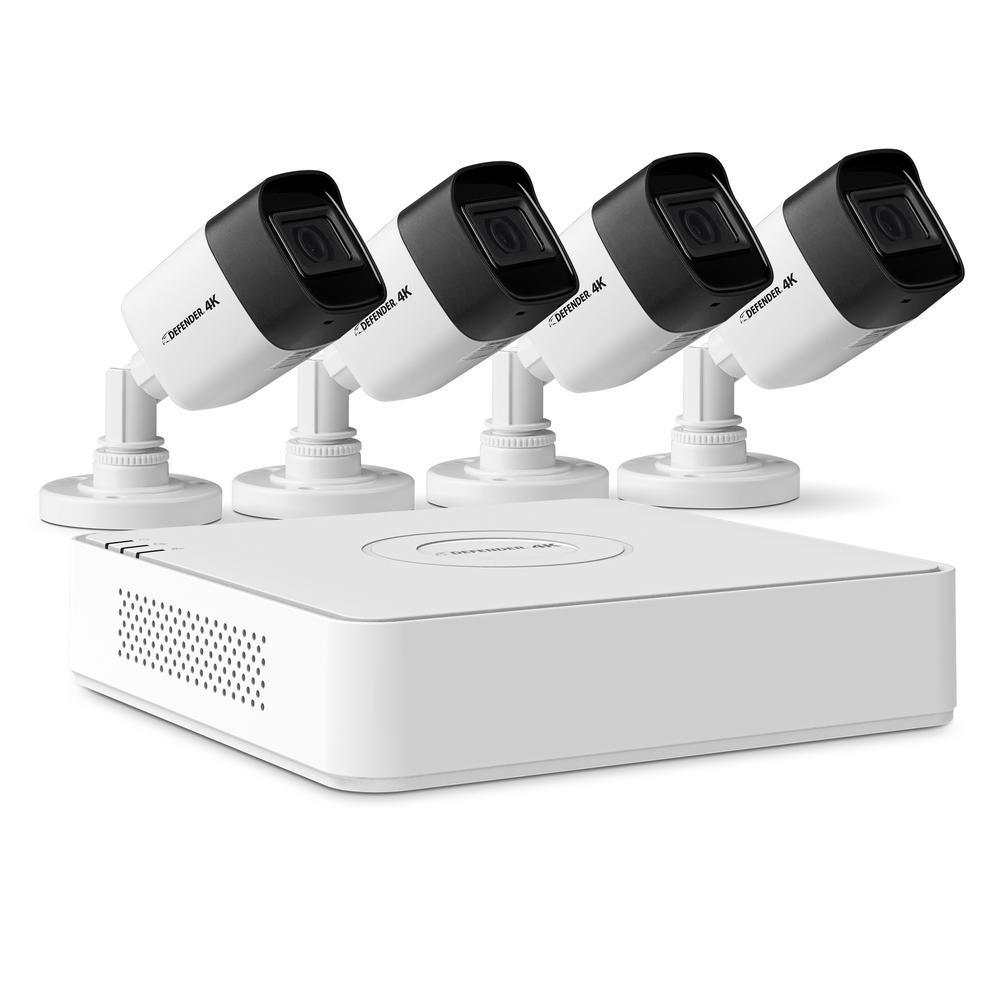Ultra HD 4K (8MP) 4 Channel 1TB DVR Security Camera System with Remote ...