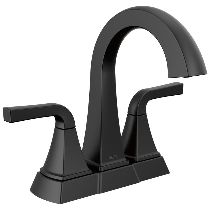 Delta Sandover Matte Black 2-handle 4-in Centerset WaterSense Bathroom ...