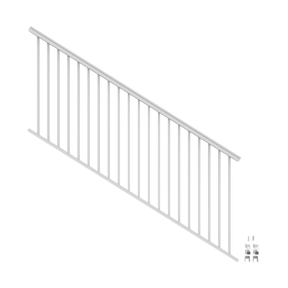 Barrette Outdoor Living VersaRail Classic 8 ft. x 42 in. White Aluminu ...