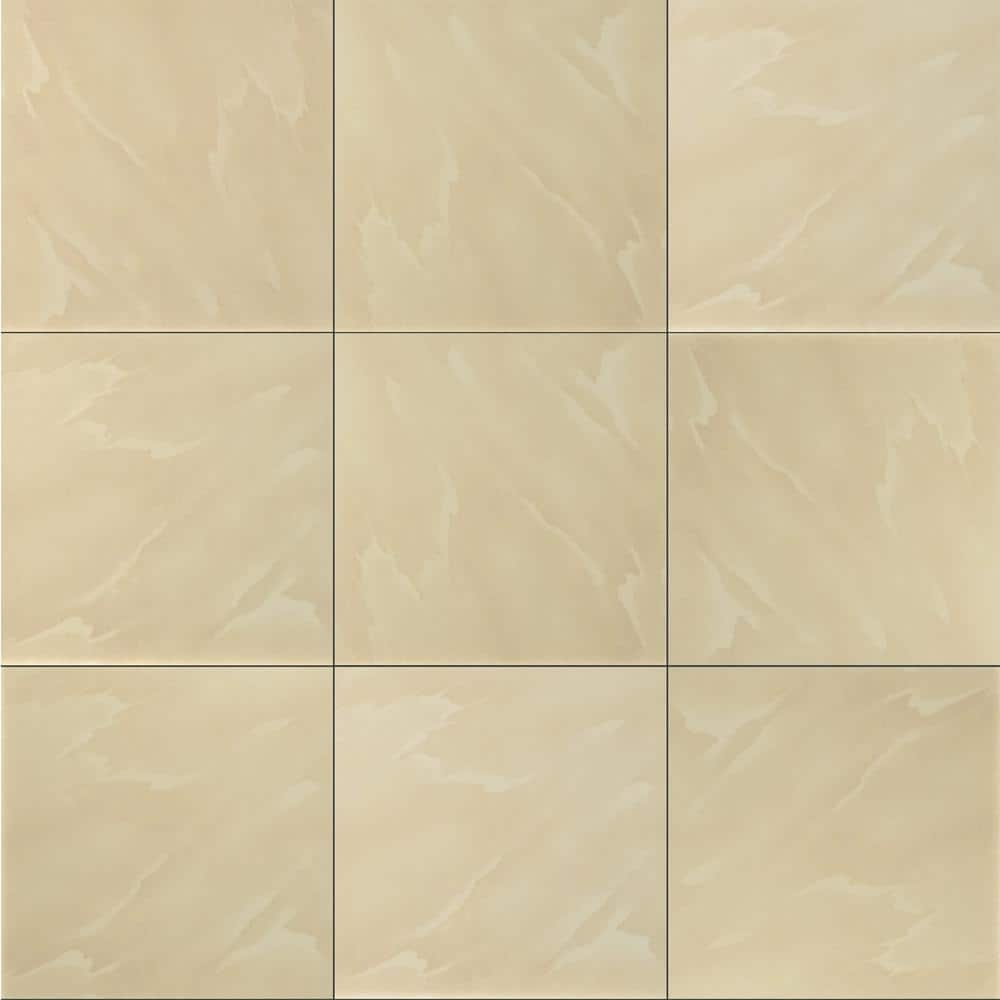 MSI 20 in. x 20 in. Paradiso Cream Polished Porcelain Floor and Wall T ...