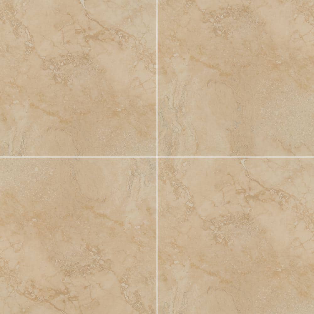 MS International Caliza Stone 20 in. x 20 in. Beige Porcelain Floor Ti ...