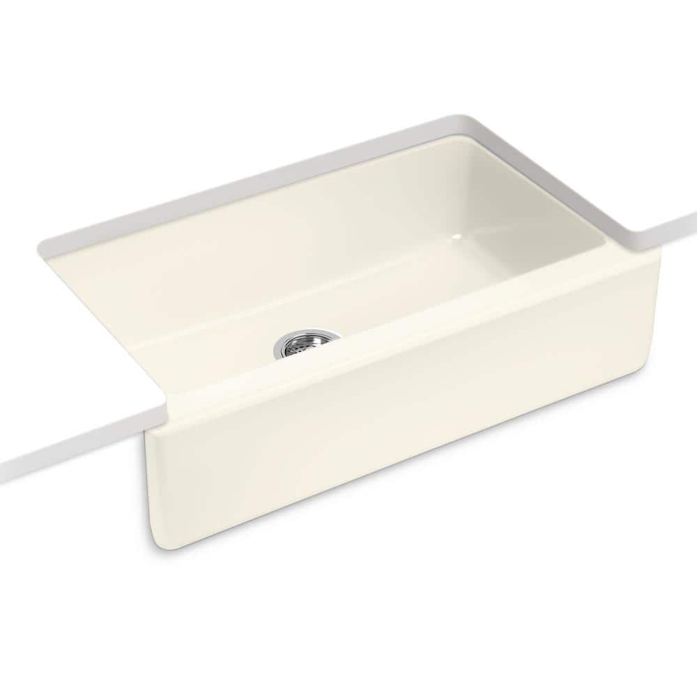 KOHLER Elmbrook Cast Iron 33 in. Single Bowl Farmhouse Apron Front Kit ...