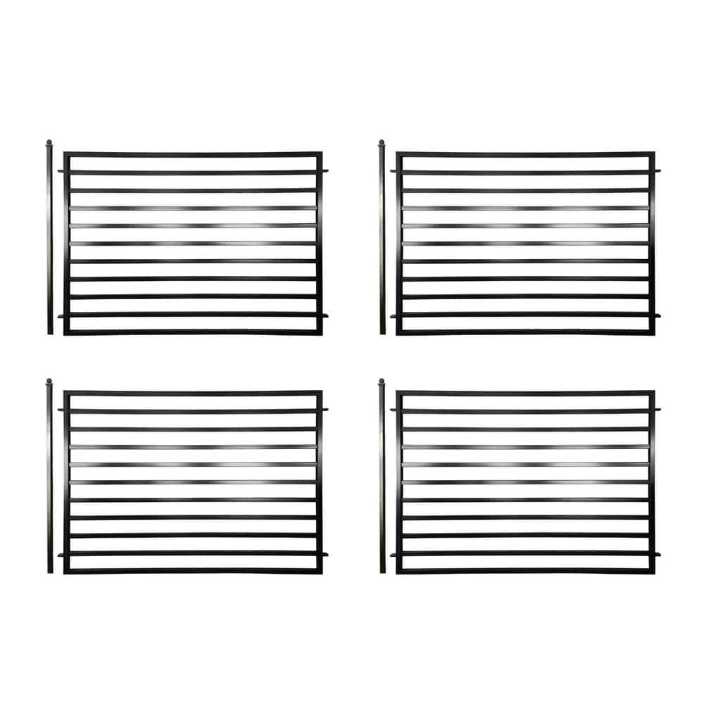 ALEKO 32 ft. x 5 ft. Milan Style Security Fence Panels Steel Fence Kit ...