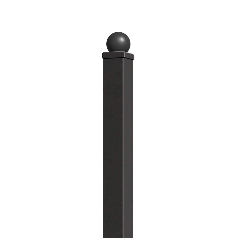 ALEKO Fence Post for 5.5 x 5 Ft. DIY Fence Kits - 7.3 Ft. - Black ...