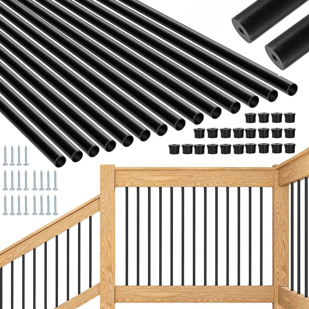 Angel Sar 26 in. Deck Balusters, Hollow Round Aluminum Balusters for D ...
