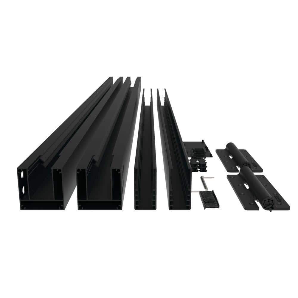 Barrette Outdoor Living Matte Black Aluminum Fence Gate Kit 4x6 ft ...