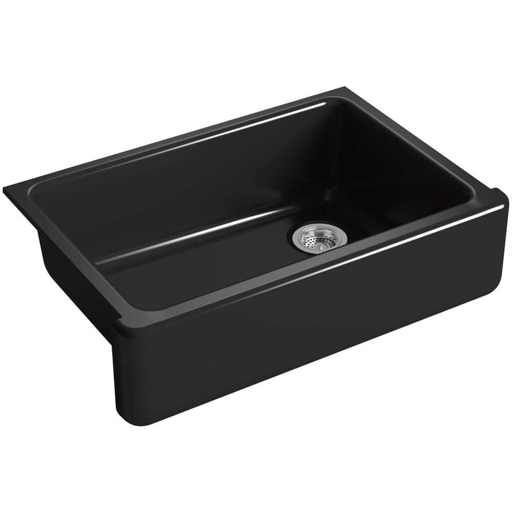 KOHLER Whitehaven Farmhouse Apron-Front Cast-Iron 33 in. Single Basin ...