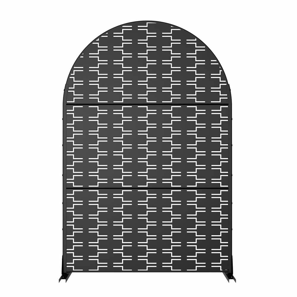 cadeninc Outdoor and Indoor Freestanding Arched Metal Privacy Screen ...