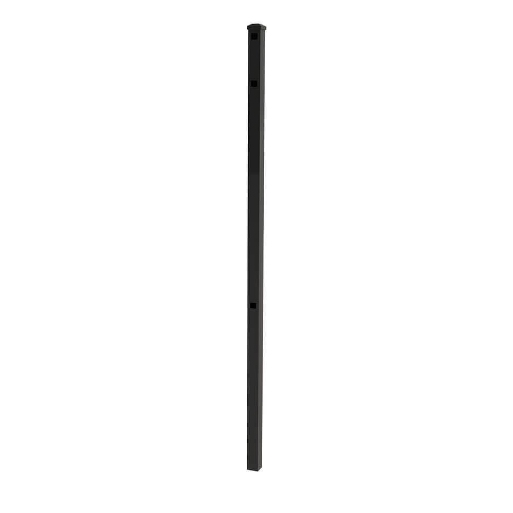 FORGERIGHT Vinings 2 in. x 2 in. x 7 ft. Black Aluminum Fence End/Gate ...