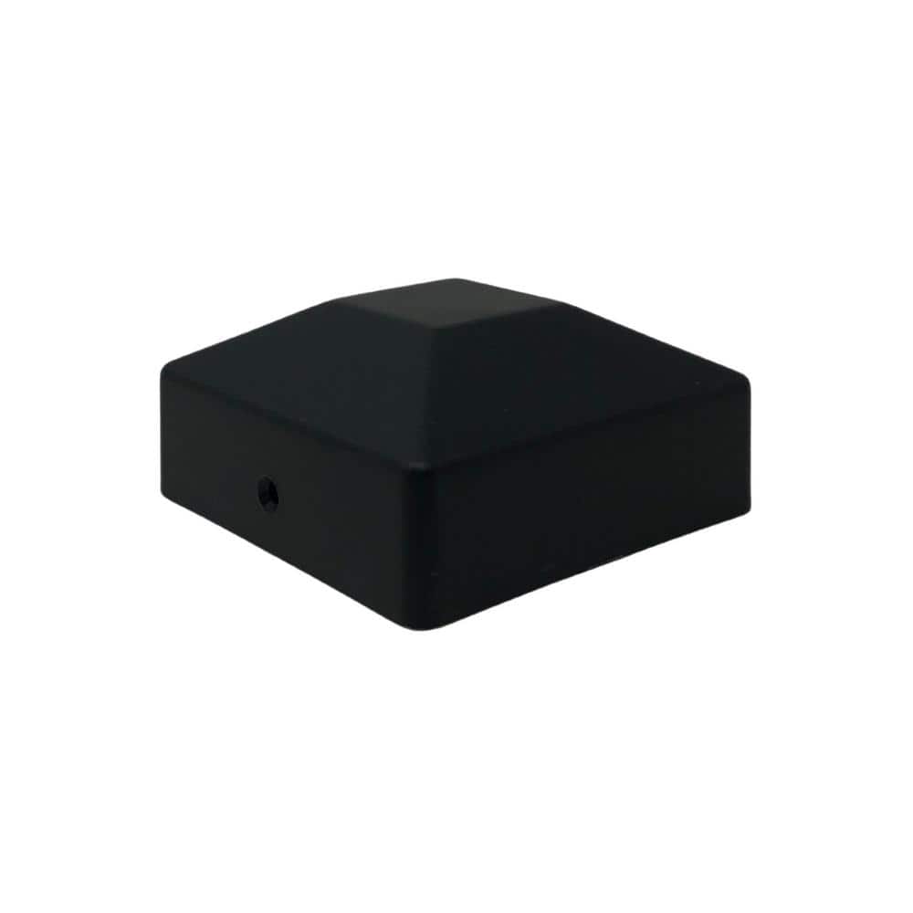 NUVO IRON 4 in. x 4 in. Black Rigid Plastic Pyramid Post Cap, (Pack of ...