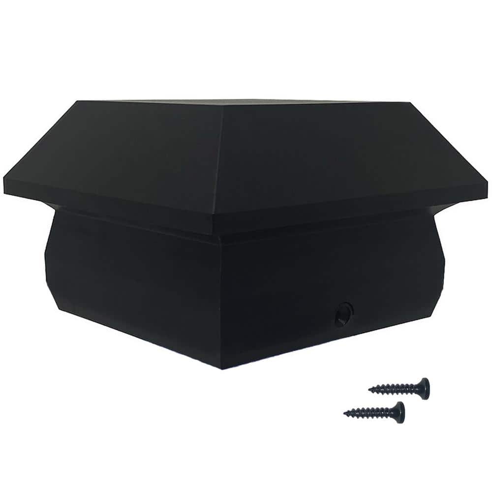 NUVO IRON 4 in. x 4 in. Black Plastic Pyramid Post Cap (24-Pack ...