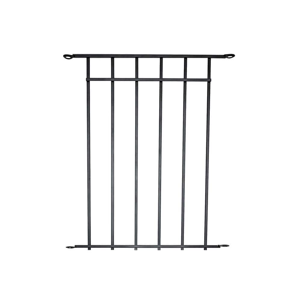NUVO IRON Quick Fence Series 29 in. W x 34 in. H Black Steel Coral Fen ...