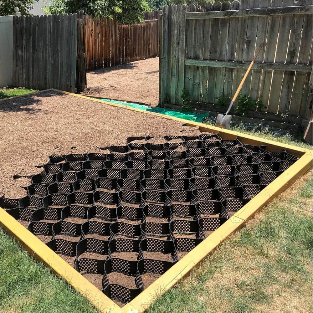 Wellco 10 ft. x 16.5 ft. x 4 in. L Series Plastic Ground Geo Grid Driv ...