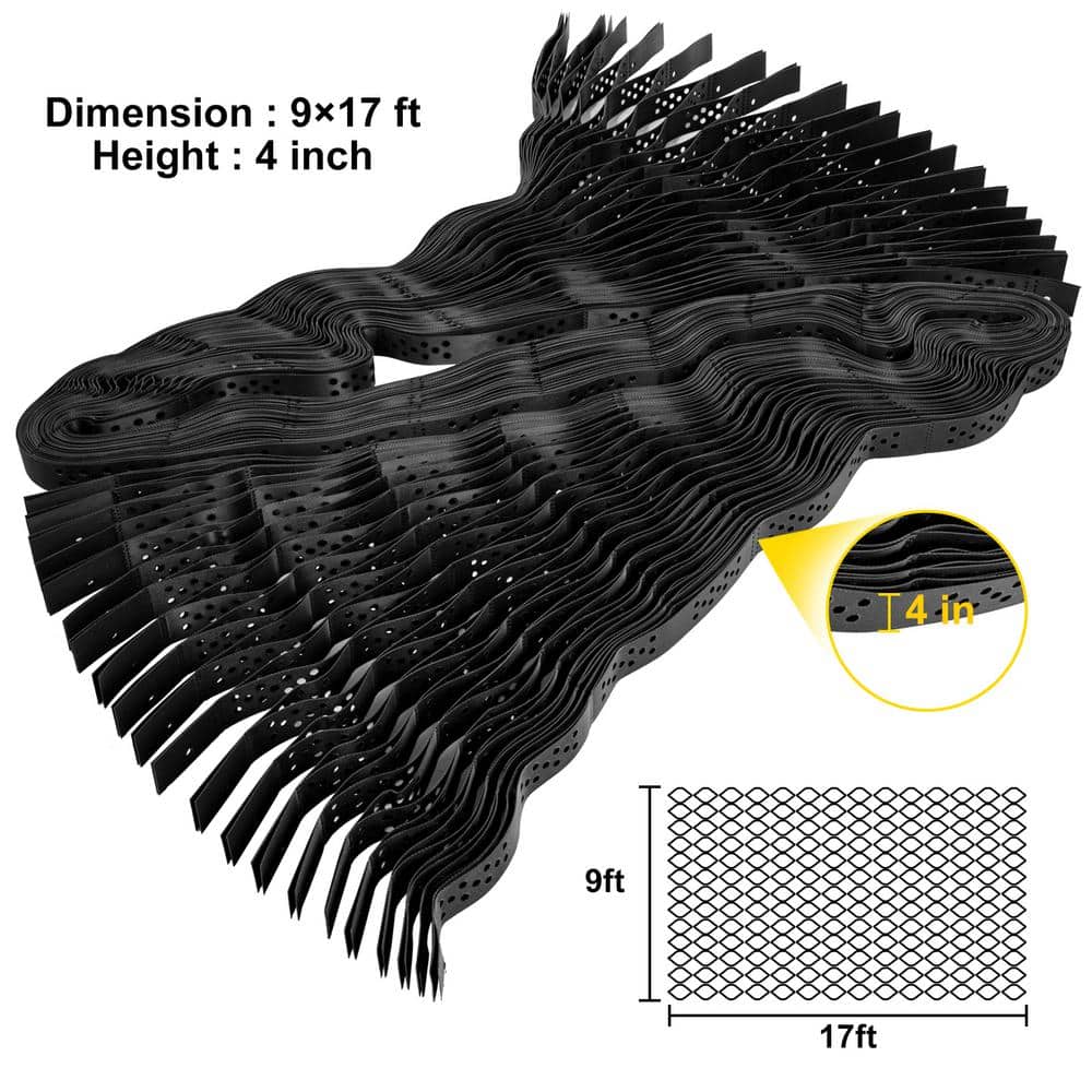 VEVOR Grass Grids 9 ft. x 17 ft. x 4 in. Geo Grid Driveway 153 sq. ft ...