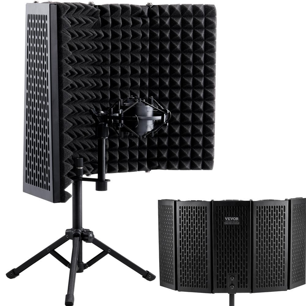 VEVOR Microphone Isolation Shield 5-Panel Studio Recording Sound Shiel ...