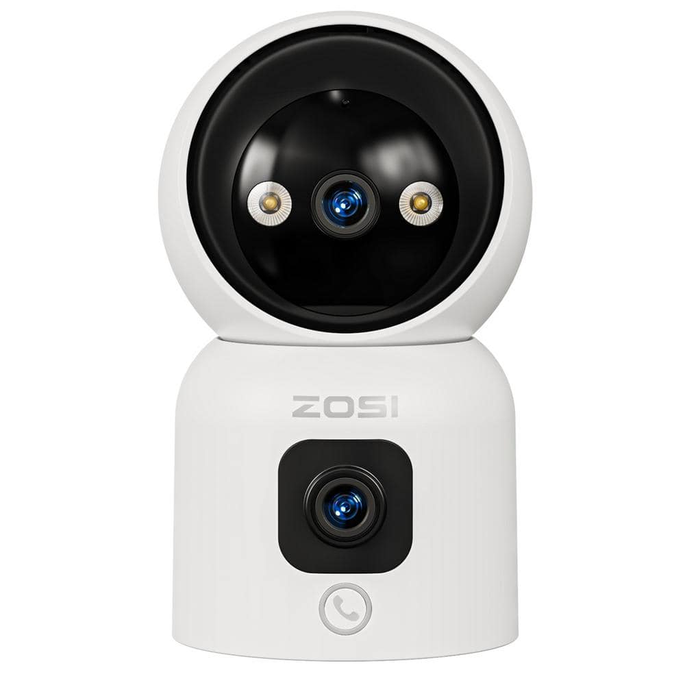 ZOSI Dual Lens 4MP(2 x 2MP) Plug-in Indoor Home Security Camera, Baby ...