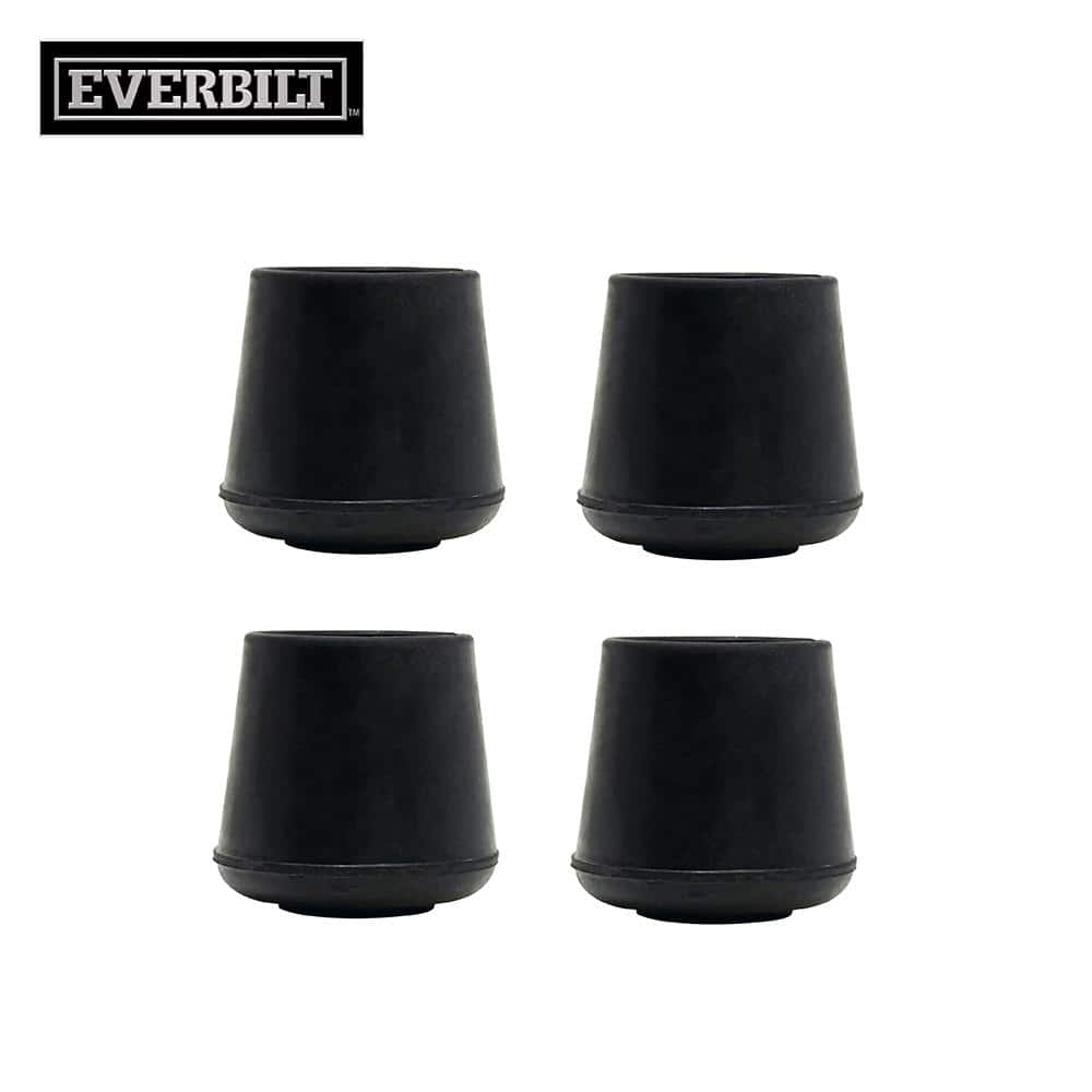 Everbilt 7/8 in. Black Rubber Leg Tips, Anti-Skid Furniture Floor Prot ...