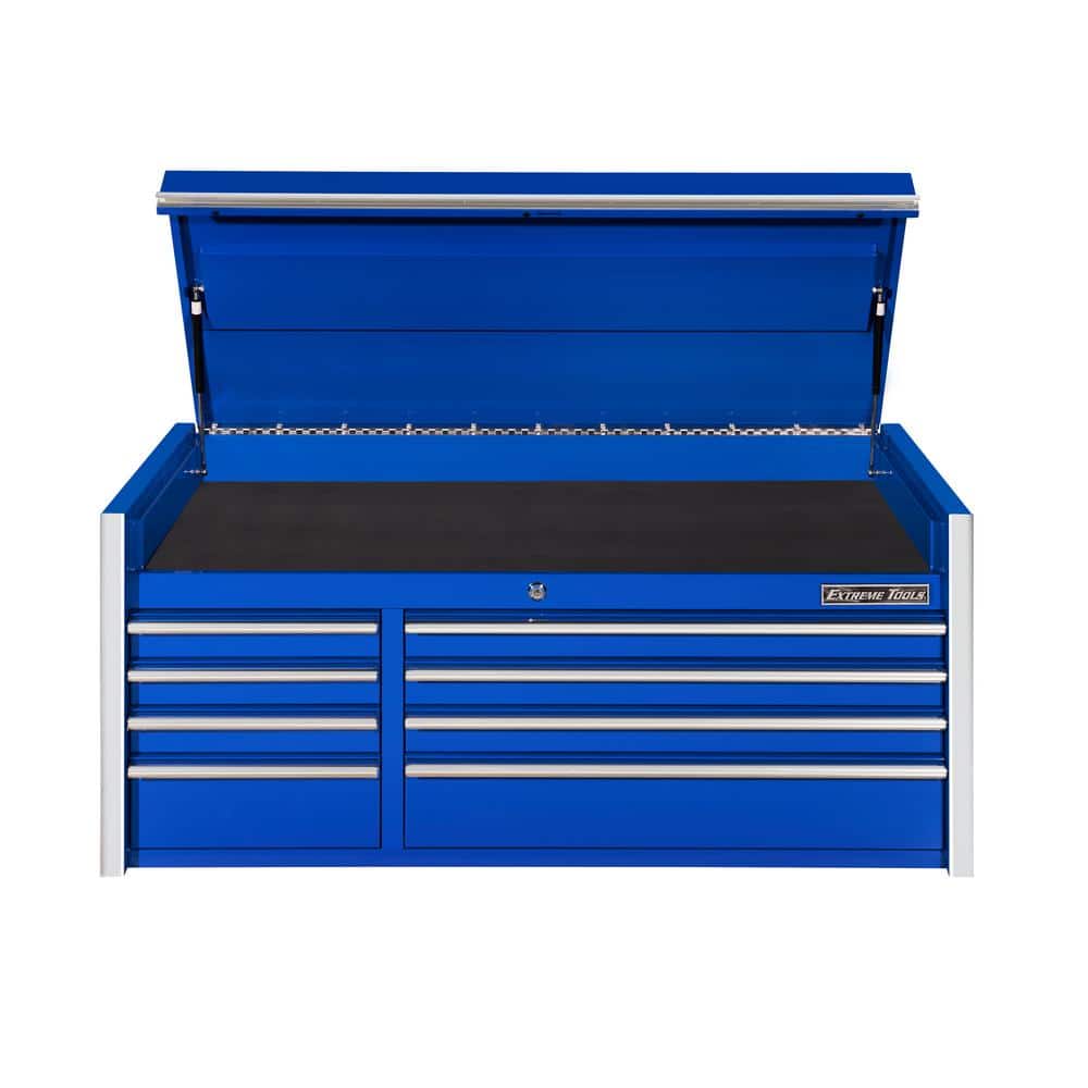Extreme Tools THD Series 55 in. W x 22 in. D 8-Drawer Top Chest in Blu ...
