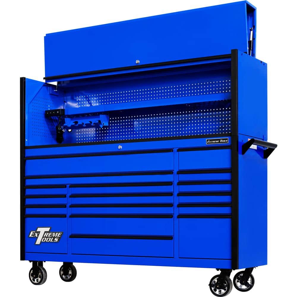 Extreme Tools DX Series 72 in. Professional Hutch and 17-Drawer Roller ...