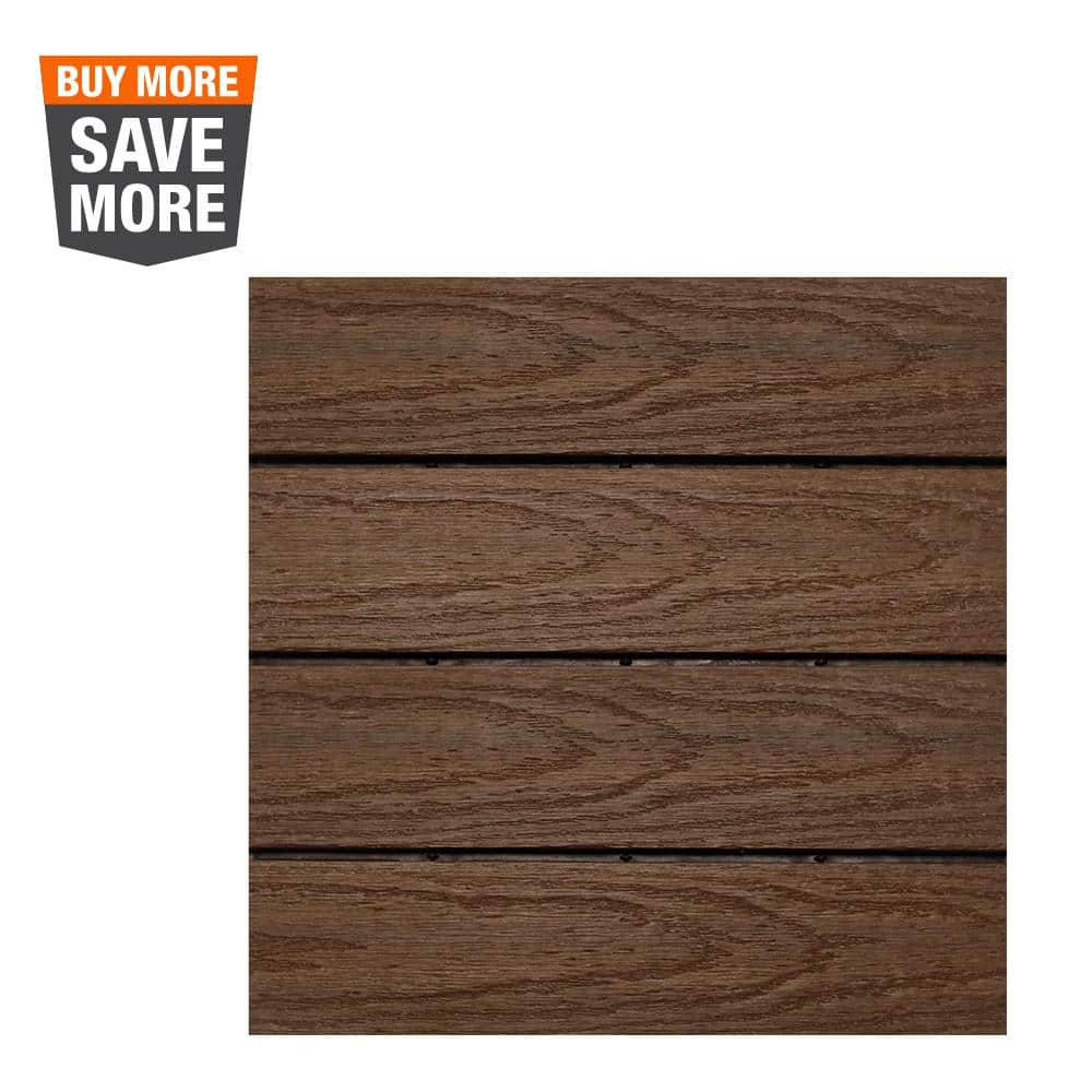 NewTechWood UltraShield Naturale 1 ft. x 1 ft. Quick Deck Outdoor Comp ...
