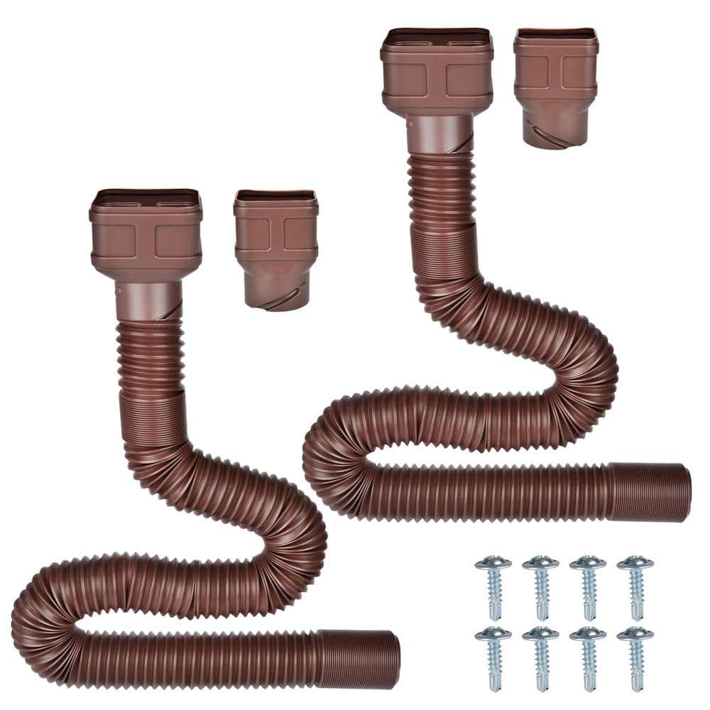 Angel Sar 7 ft. Brown Long Gutter Downspout Extensions, Outer Diameter ...