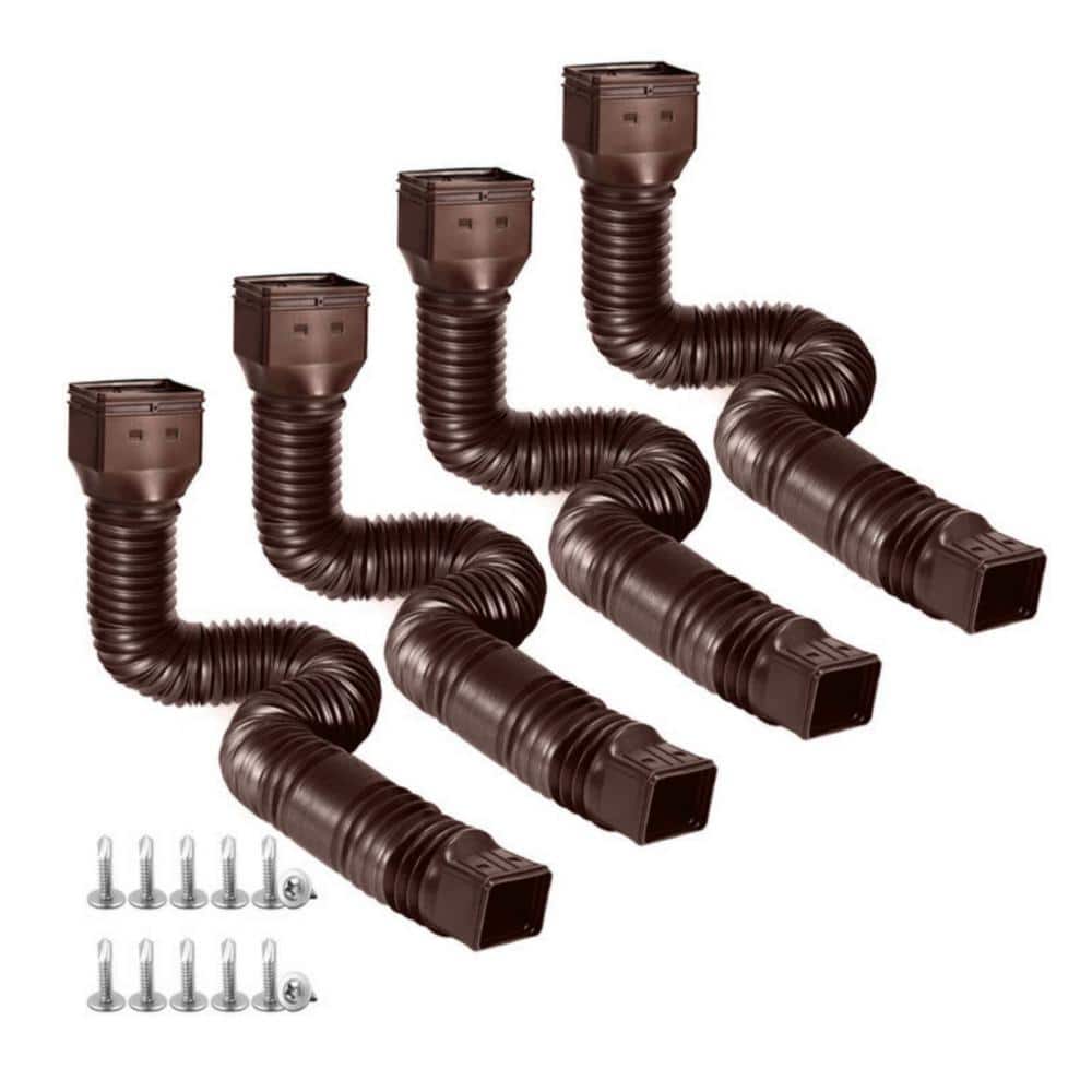 Angel Sar Brown Rain Gutter Downspout Extensions Flexible, Extendable ...