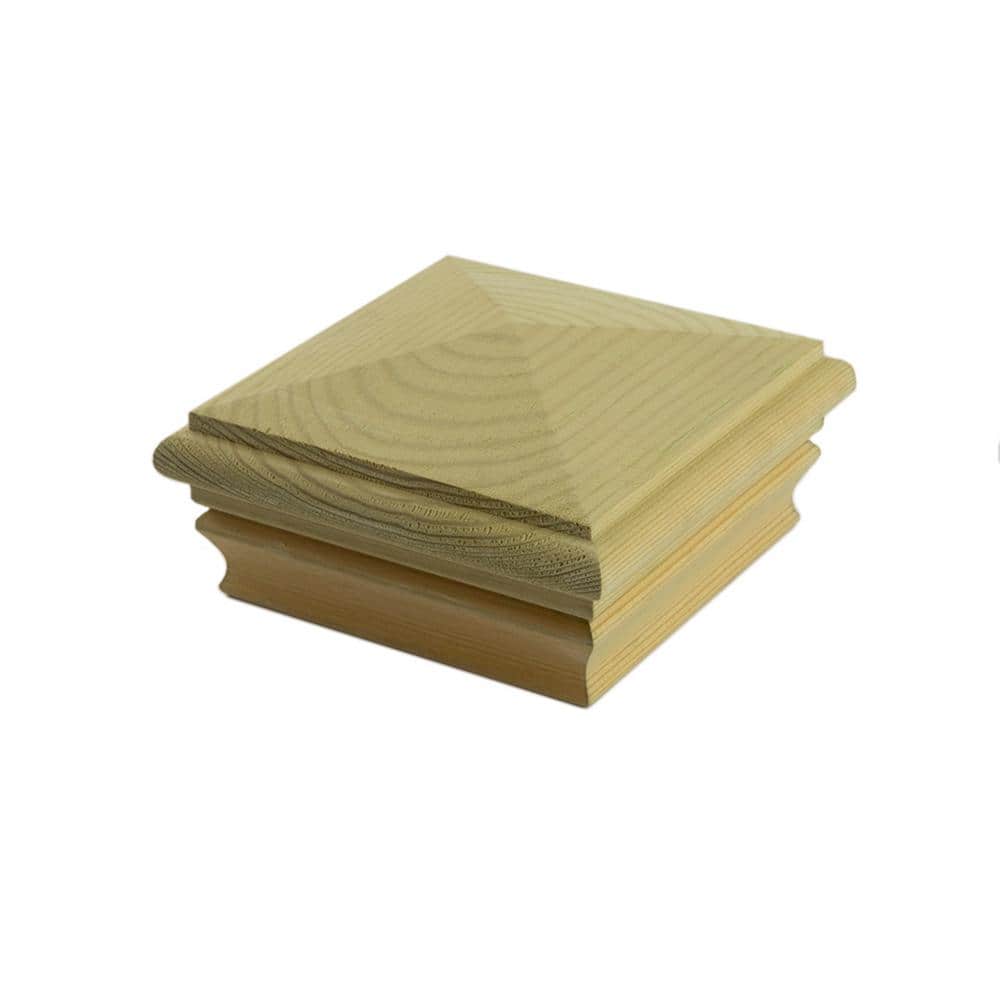 4 in. x 4 in. Newbury High Pyramid Pressure Treated Pine Post Cap ...