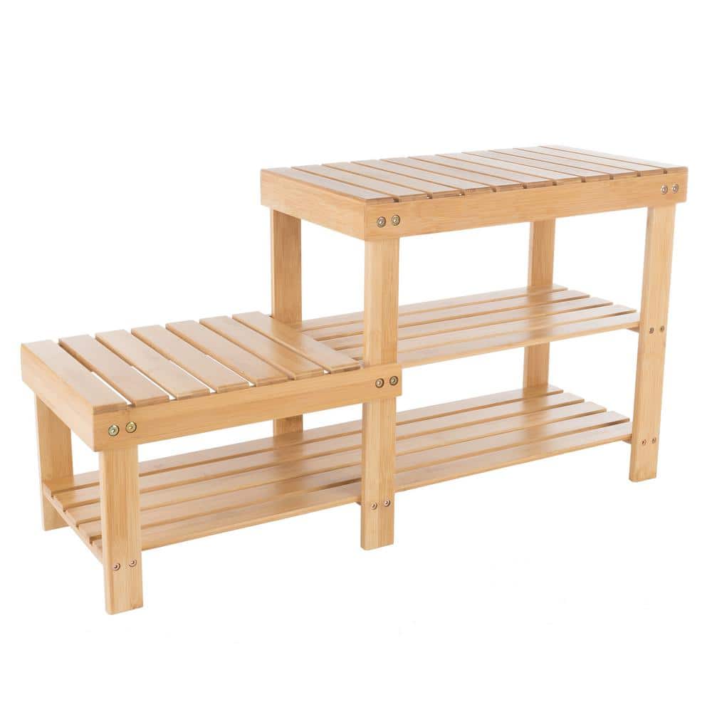 18.25 H 5-Pair 3-Tier Brown Bamboo Shoe Rack – Super Arbor