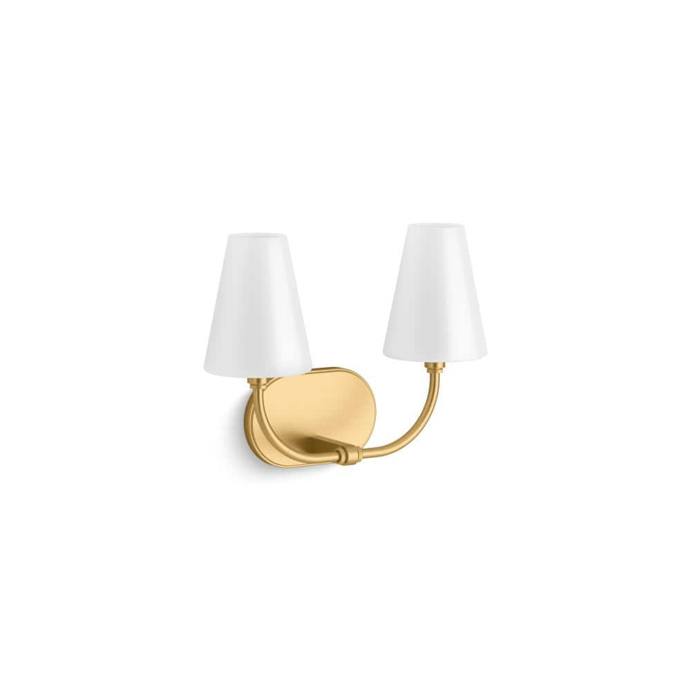 KOHLER Kernen By Studio McGee Two-Light Brushed Moderne Brass Wall Sco ...