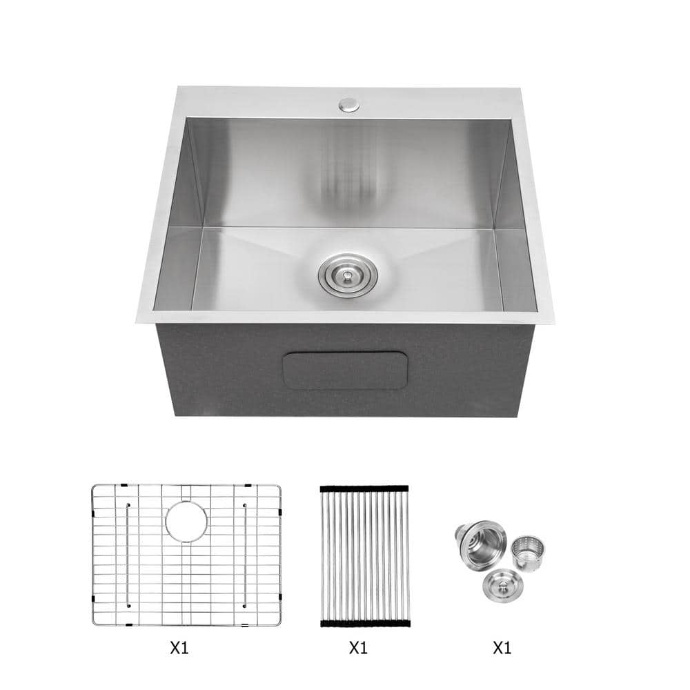 Cadeninc 22x22x12 Single Bowl Drop-In Laundry Utility Sink with Access ...