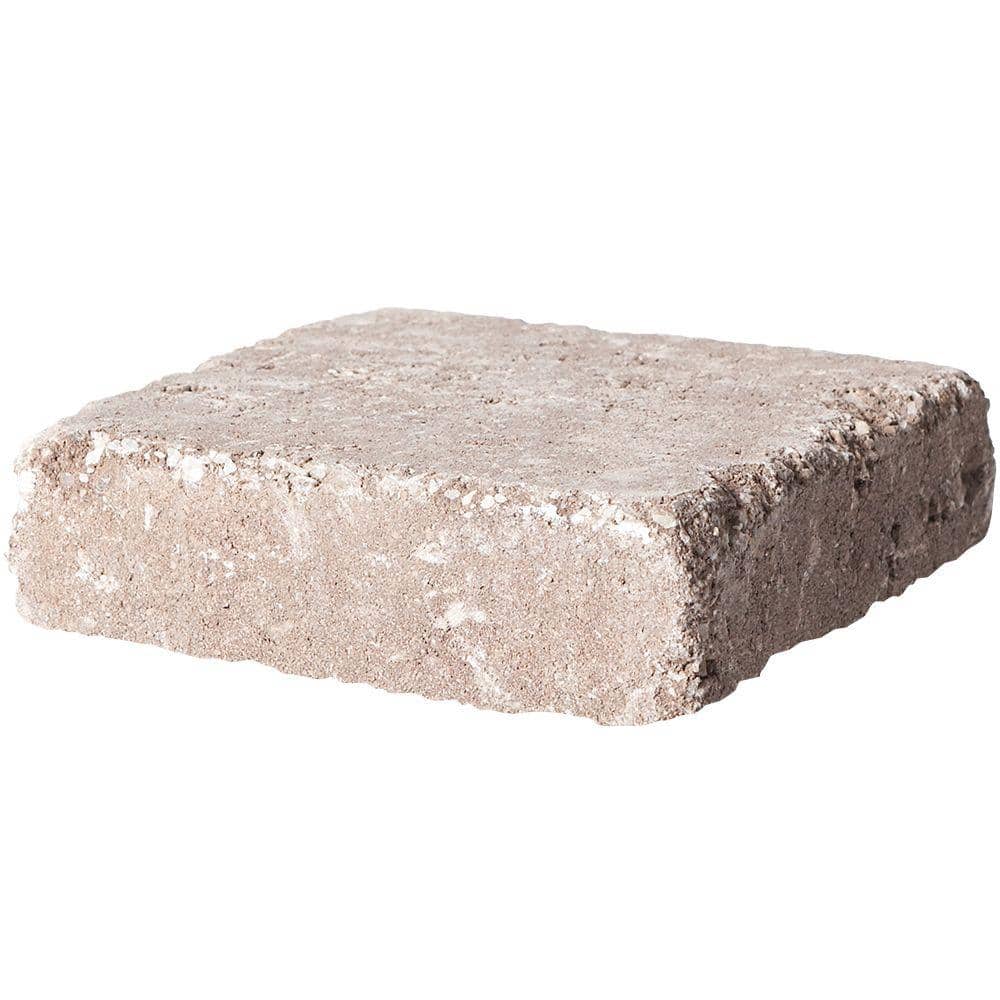 Pavestone RumbleStone Square 7 in. x 7 in. x 1.75 in. Cafe Concrete Pa ...