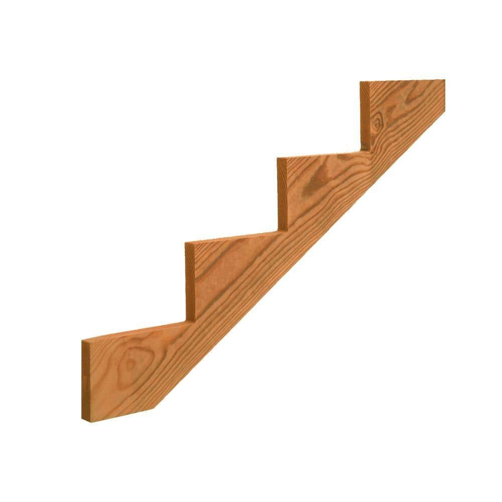 ProWood 4-Step Pressure-Treated Cedar-Tone Pine Stair Stringer – Super ...