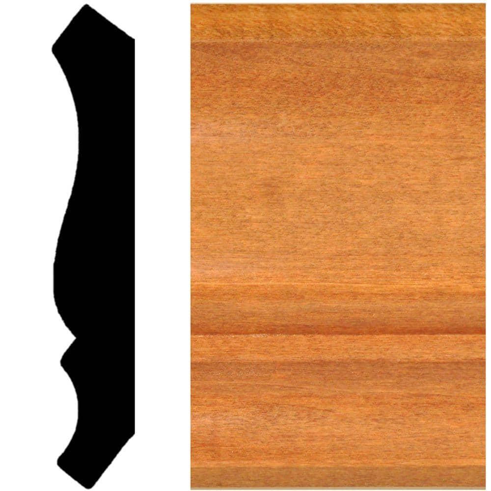 3/4 in. x 4-1/2 in. x 8 ft. Hardwood Stained Cherry Crown Moulding ...