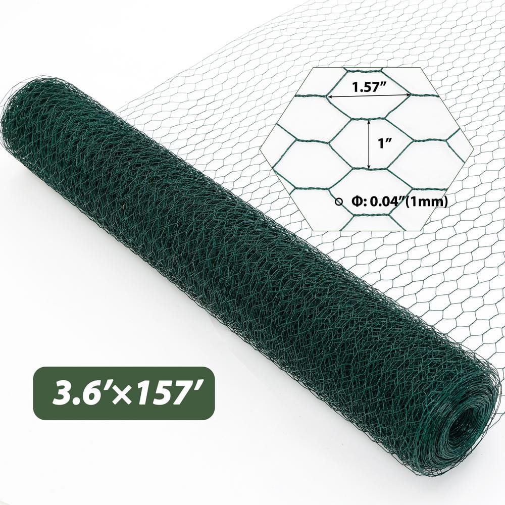 3.6 ft. W x 157 ft. L Outdoor Large Anti-Rust Chicken Coop Wire Fencin ...