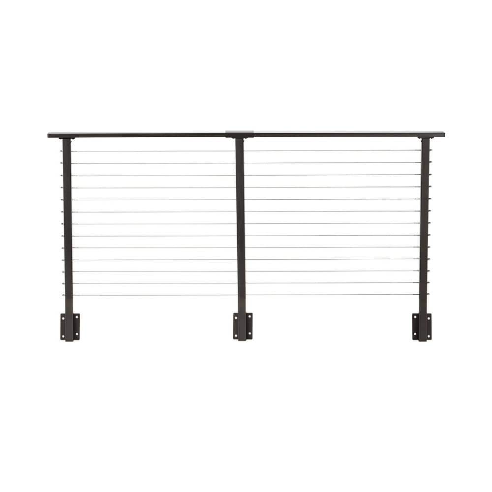 CityPost 10 ft. Deck Cable Railing, 42 in. Face Mount in Bronze – Super ...