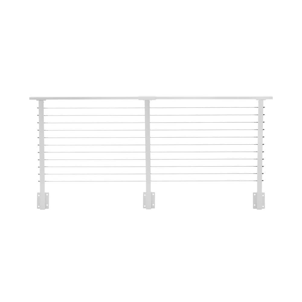 CityPost 10 ft. Deck Cable Railing, 36 in. Face Mount, White – Super Arbor
