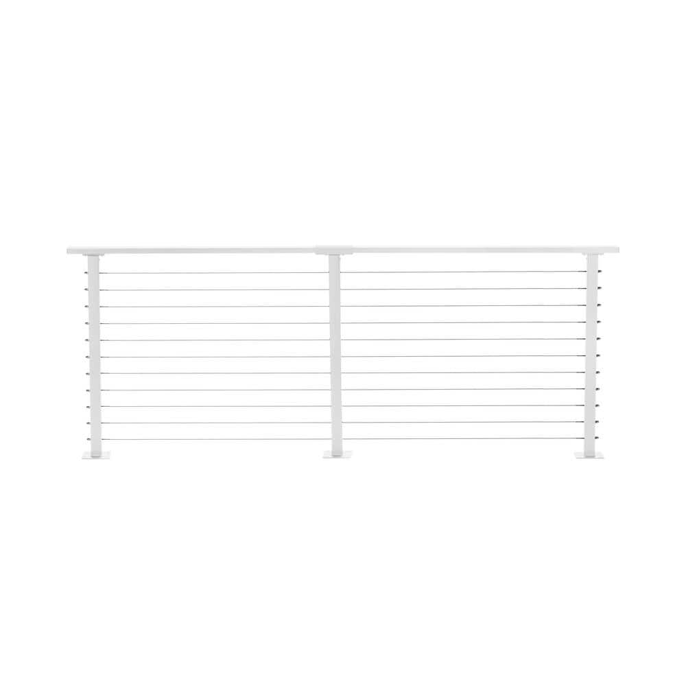 CityPost 12 ft. White Deck Cable Railing – Super Arbor