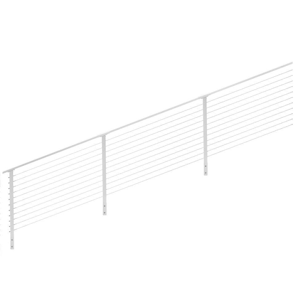 CityPost 24 ft. Stair Cable Railing, 36 in. Face Mount, White – Super Arbor