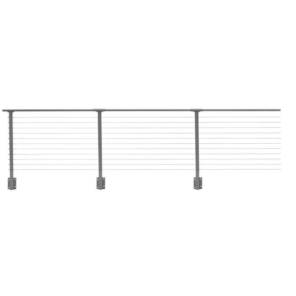 CityPost 26 ft. Deck Cable Railing, 36 in. Face Mount, Grey – Super Arbor