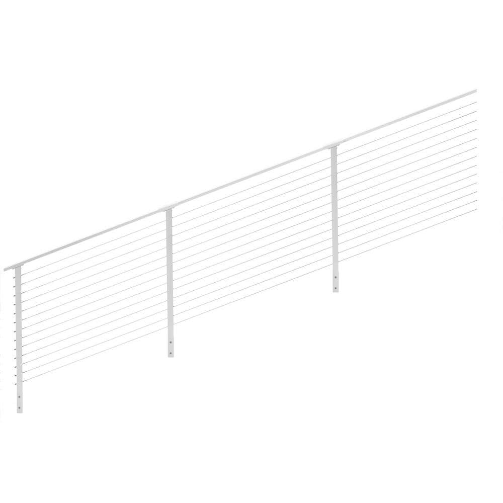 CityPost 26 ft. White Stair Cable Railing 42 in. Face Mount – Super Arbor