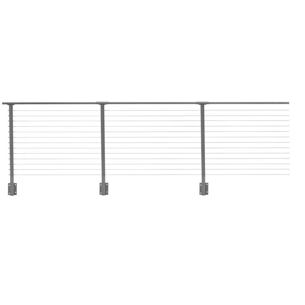 CityPost 30 ft. x 42 in. Grey Deck Cable Railing, Face Mount – Super Arbor
