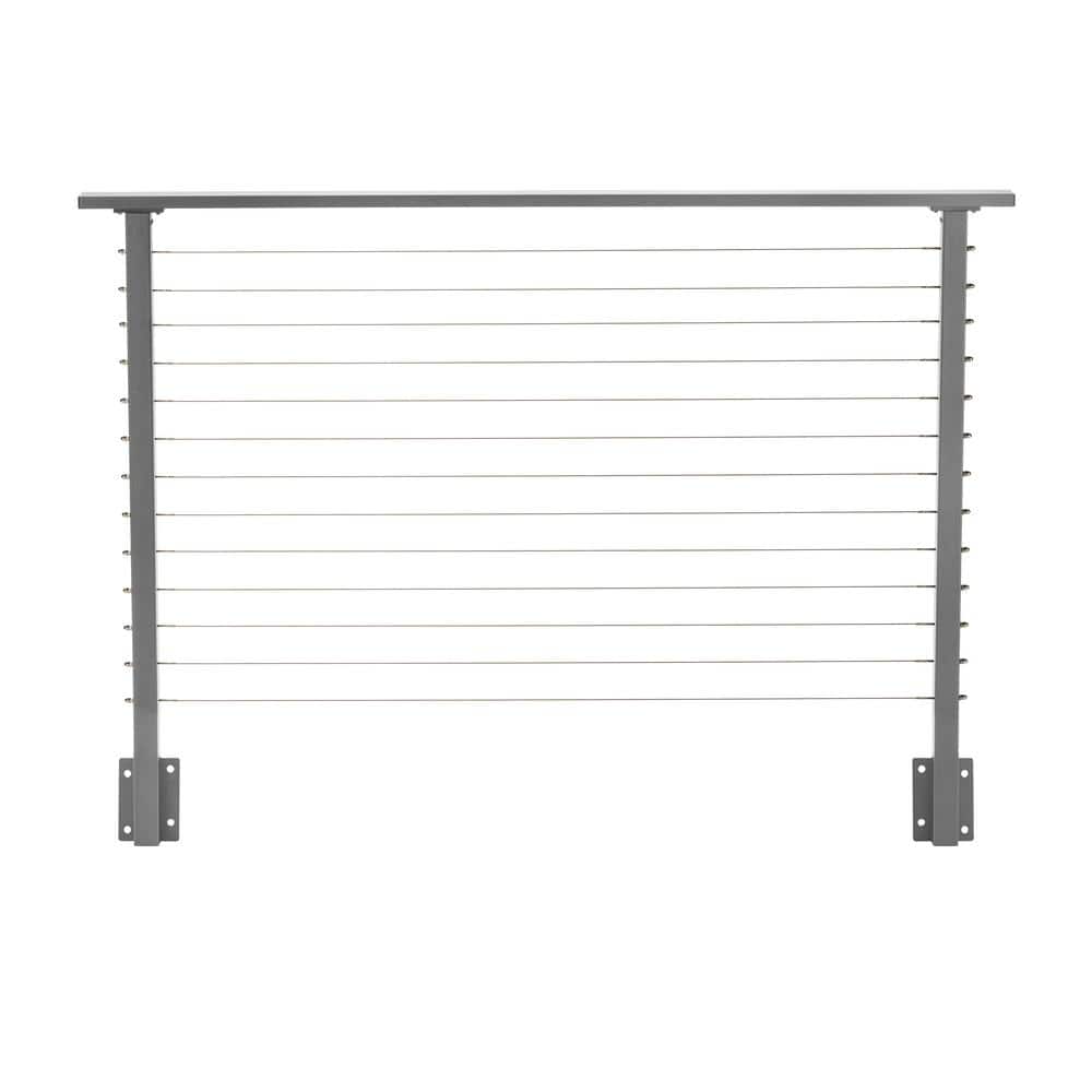 CityPost 6 ft. Deck Cable Railing, 42 in. Face Mount, Grey – Super Arbor